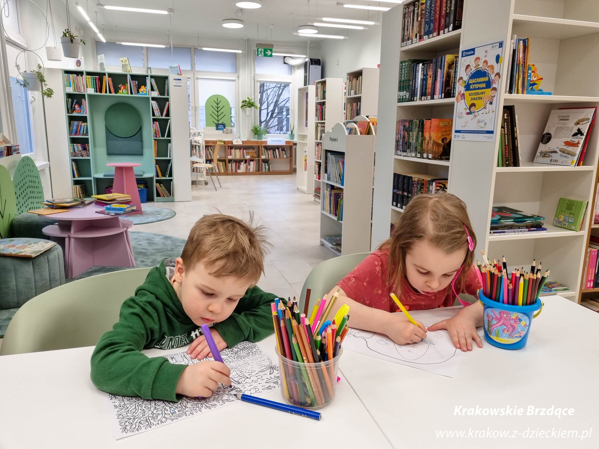 Filia nr 8 Biblioteki Kraków na ul. Brodowicza z przytulnym kącikiem dla dzieci - Krakowskie Brzdące